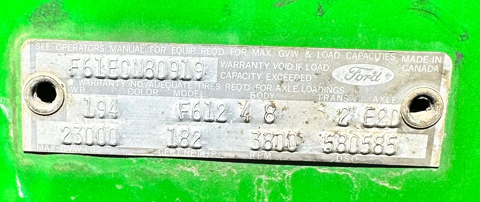 F-600 crew cab vin decoding help - Ford Truck Enthusiasts Forums