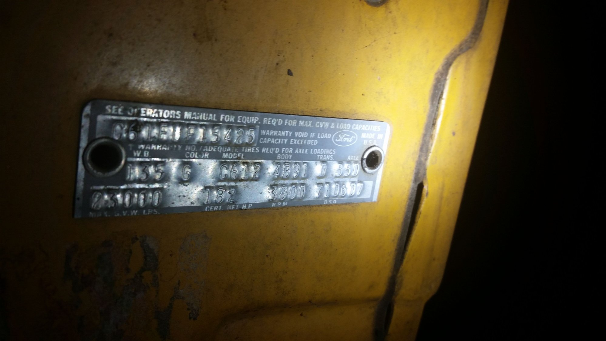 C600/C750 id plate decoding - Ford Truck Enthusiasts Forums