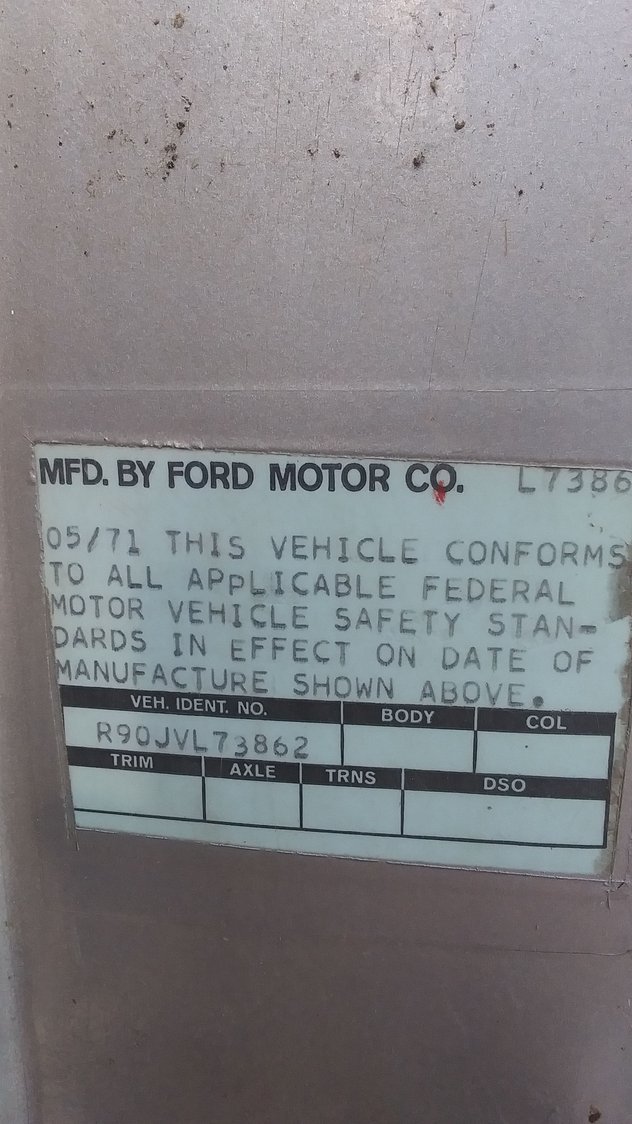 1971 Ford Louisville 9000 VIN decode - Ford Truck Enthusiasts Forums