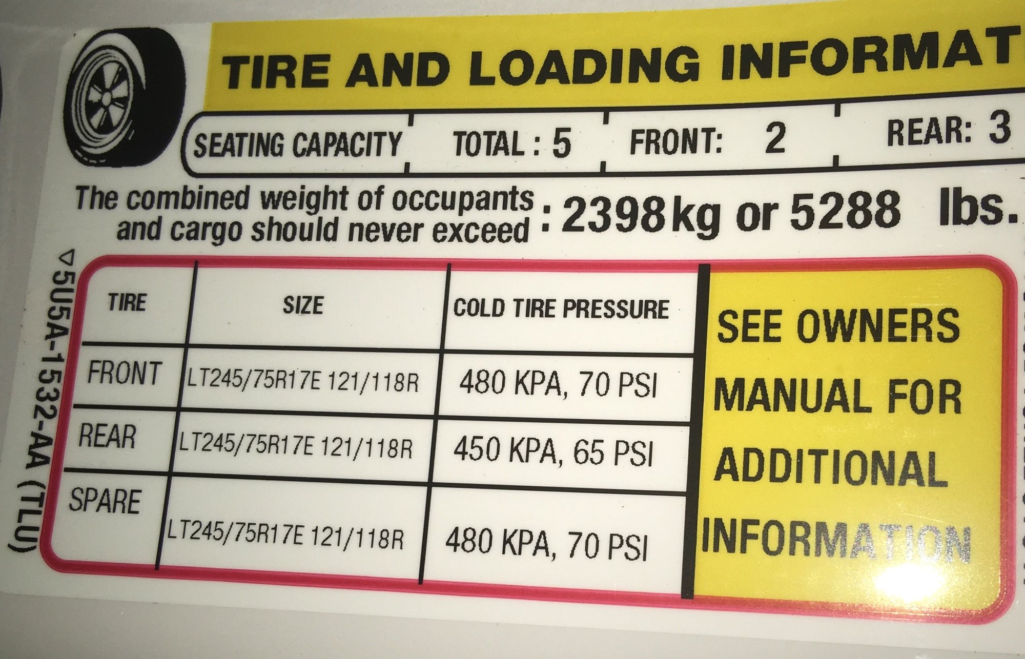 Payload sticker in Door - Page 5 - Ford Truck Enthusiasts Forums