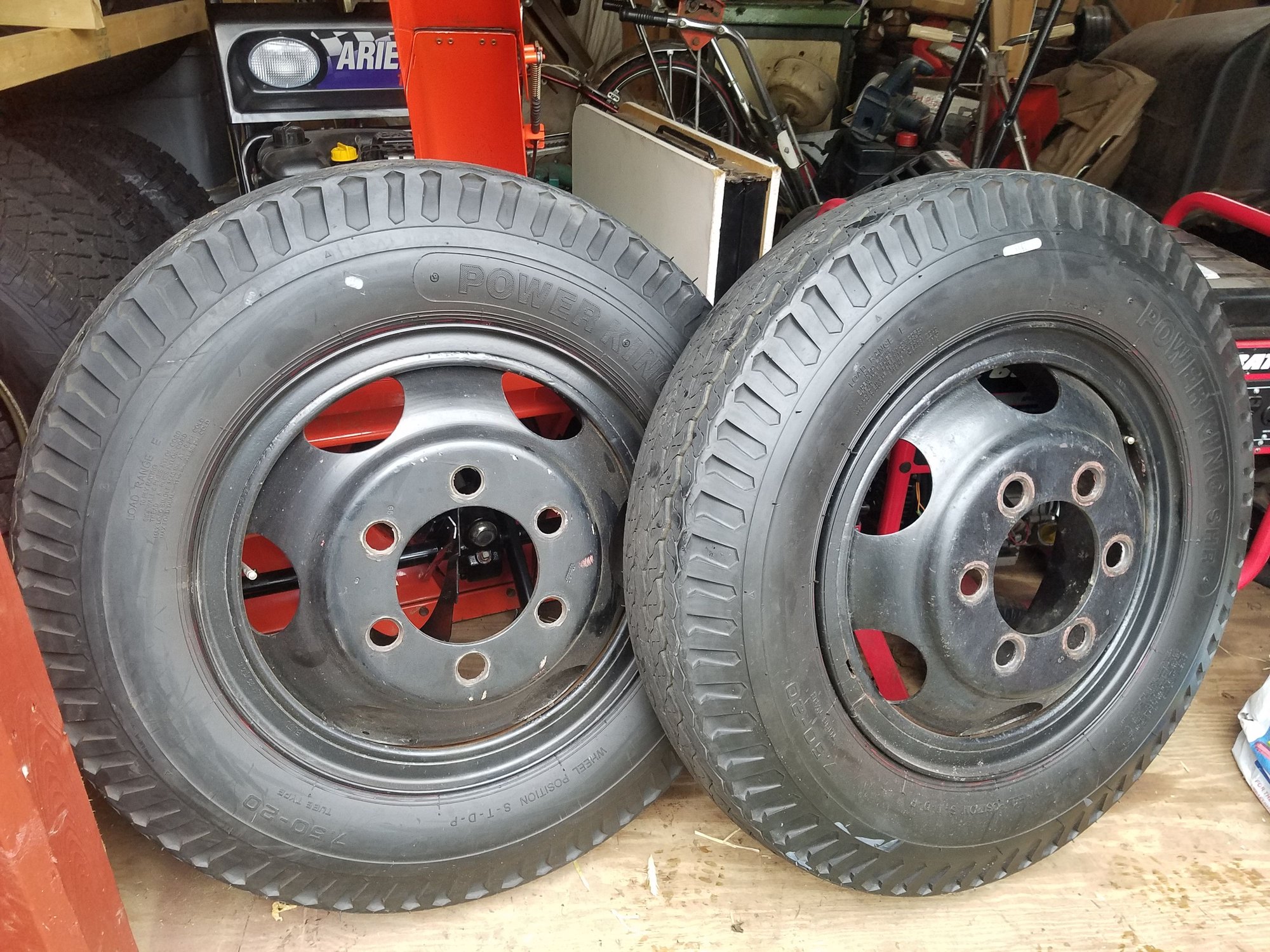 OEM Ford Budd 20" rims [dated 8/65] matched pair with 7.50-20 steer ...