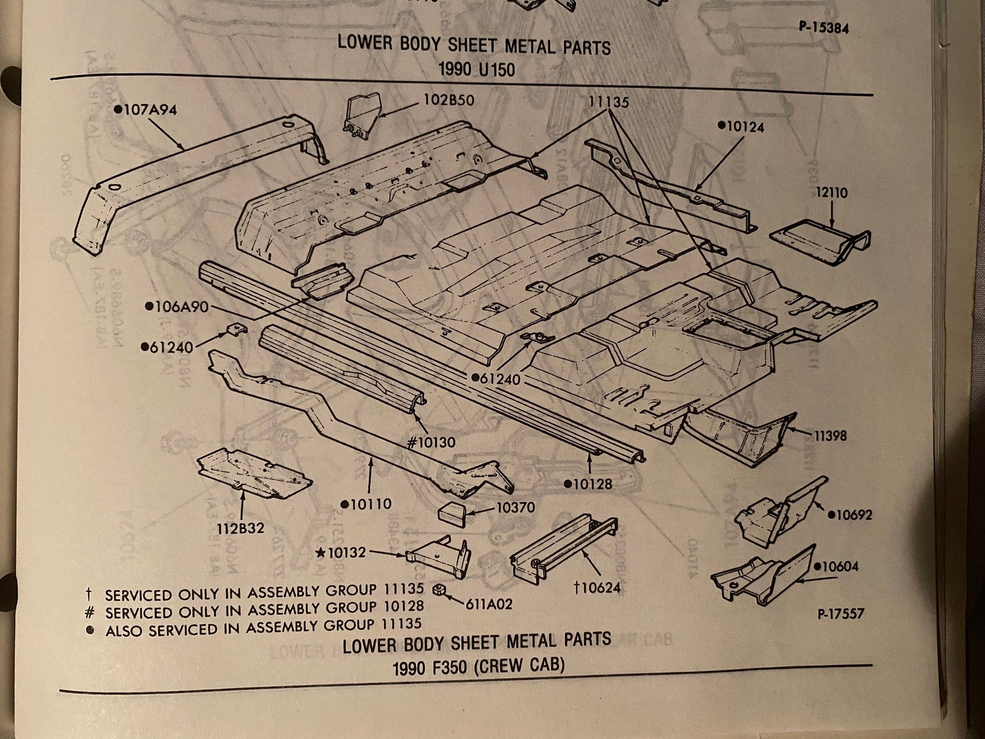 '90 Parts diagram of floor and rear cab mount - Ford Truck Enthusiasts ...