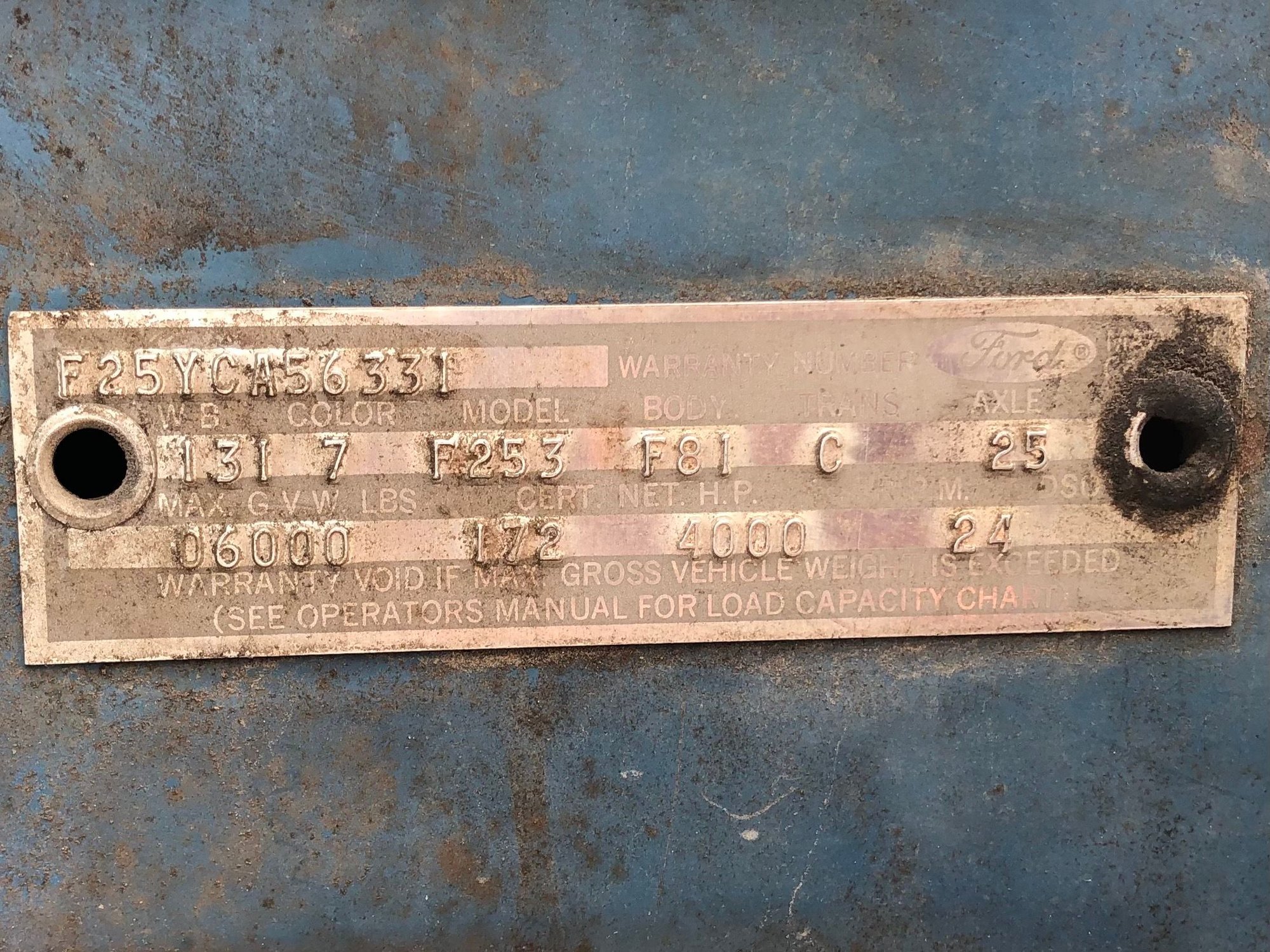 1967 F250 decode - Ford Truck Enthusiasts Forums