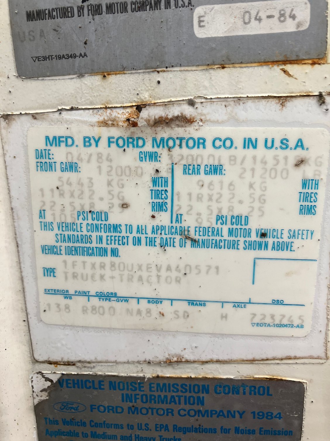 1984 LN800 Diesel Decode - Ford Truck Enthusiasts Forums