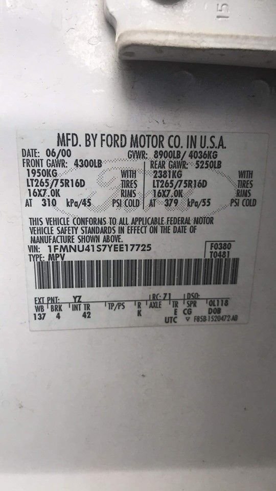 Excursion axle ratio ? have door tag - Ford Truck Enthusiasts Forums