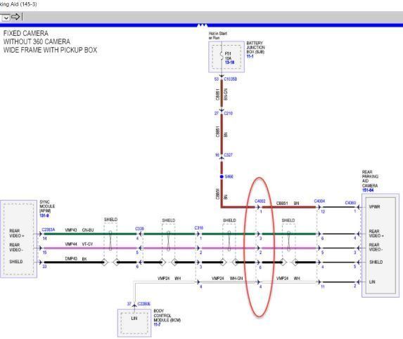 Tailgate Camera Pin Out 2019 F350 Pickup w/o 360 - Ford Truck ...