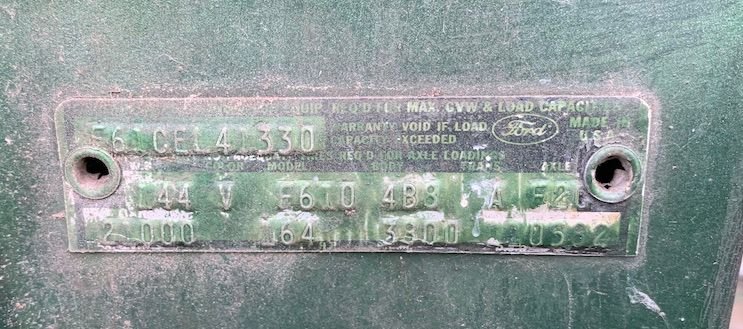 Help, Please. 1971 F600 VIN decoding -- need engine specs - Ford Truck ...