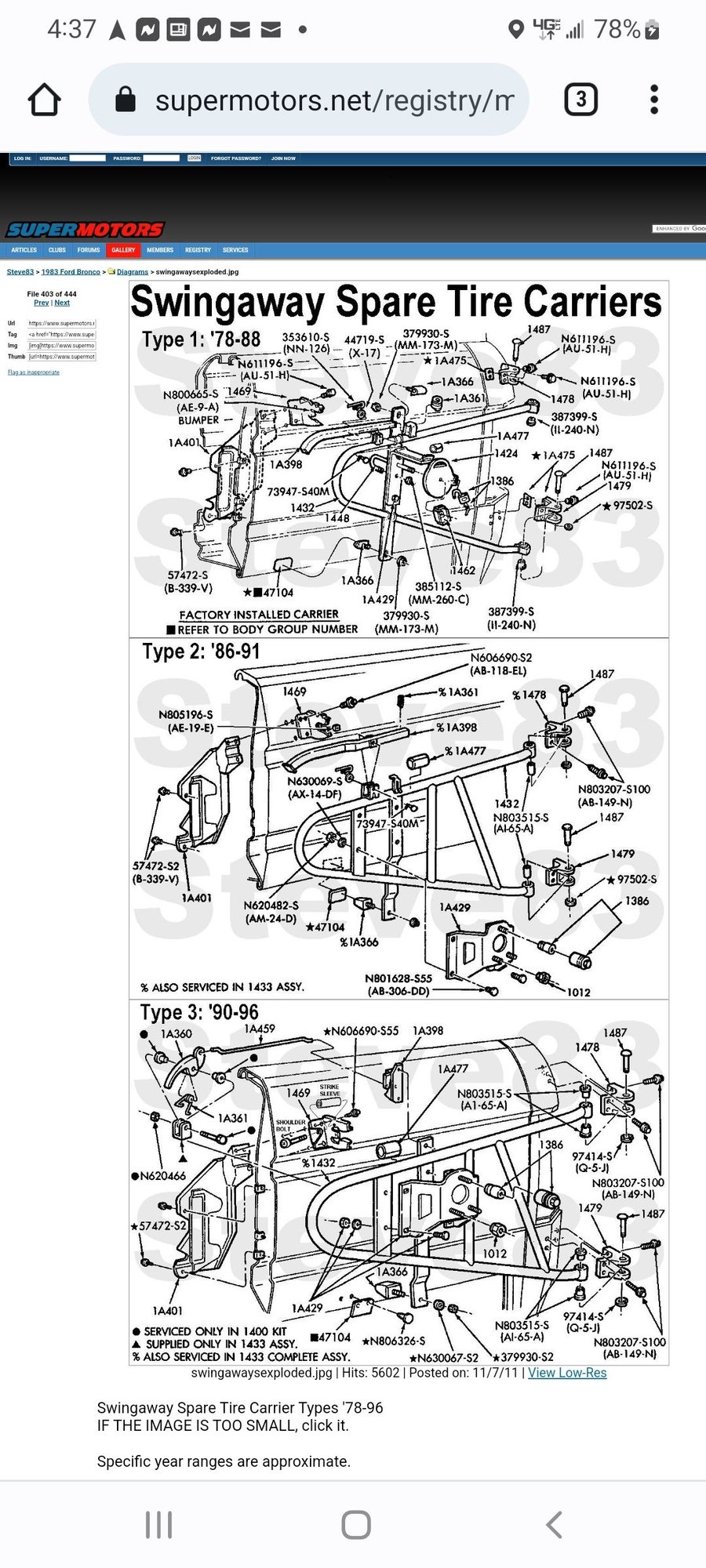 ISO - 1978 1979 Bronco spare tire carrier latch bracket that mounts to tailgate - Ford Truck ...