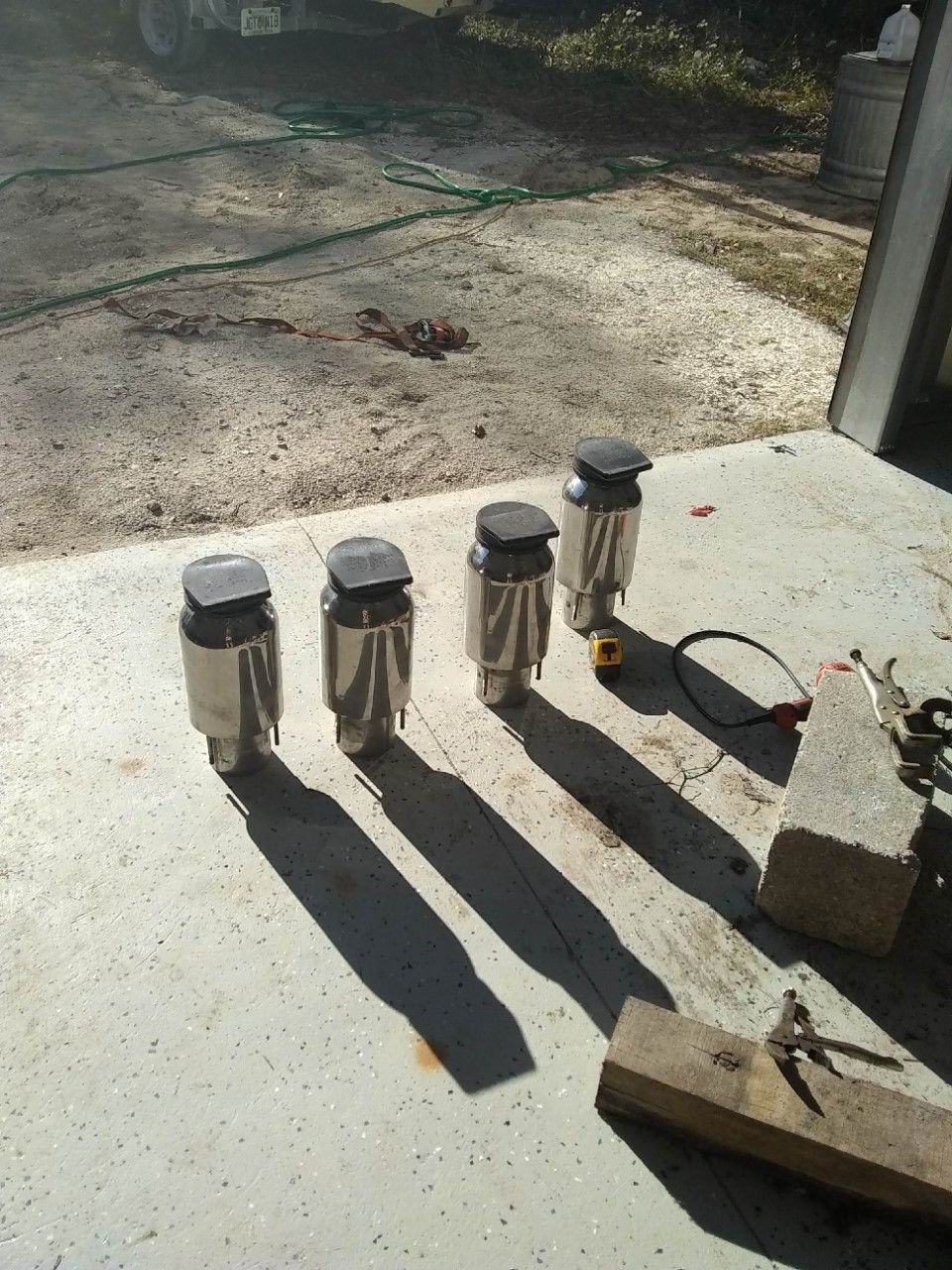 Two sets of thru transom water trap exhaust - Offshoreonly.com