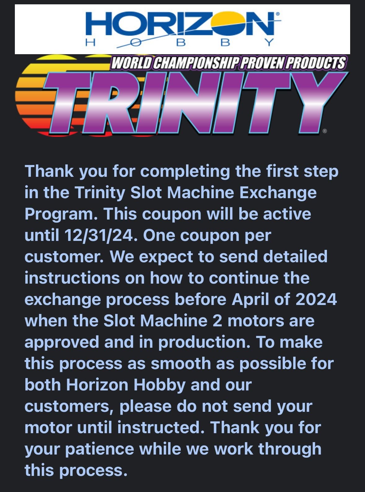 Trinity Slot Machine Exchange Program - Page 4 - R/C Tech Forums